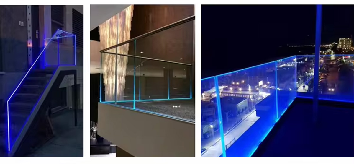 Northtech custom size and glass configuration LED glass railing for ...